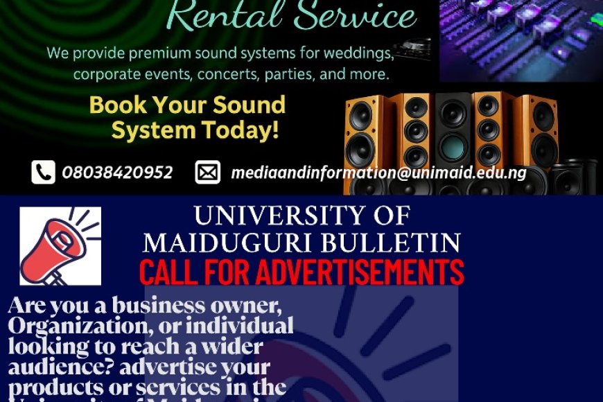 Rental and Advertisements with University of Maiduguri. - Unimaid ...